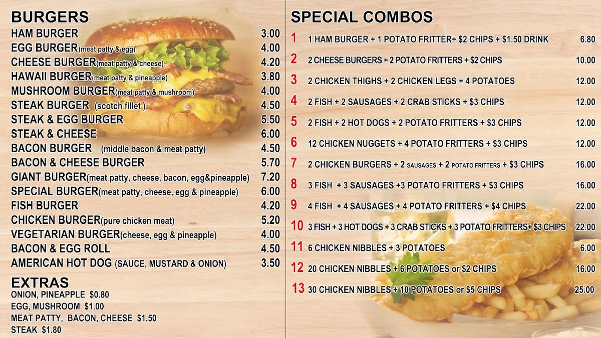 Menu at Adriatic Food Bar, Auckland