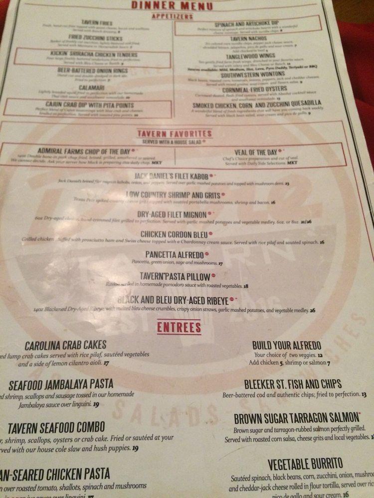 Menu at Davie Tavern pub & bar, Bermuda Run