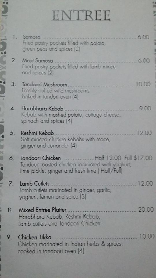 Menu at Indian Corner Ulverstone restaurant, Ulverstone
