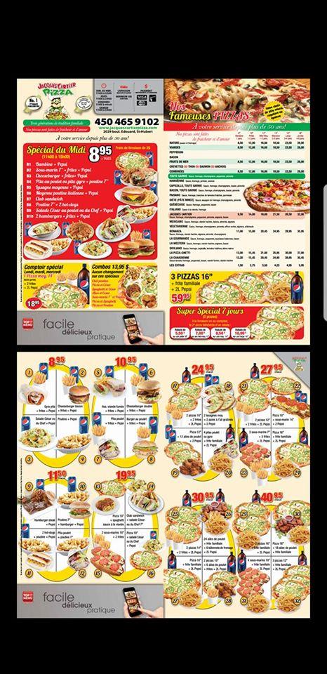 Menu at Jacques Cartier Pizza - St-Hubert pizzeria, Montréal, Bd Édouard