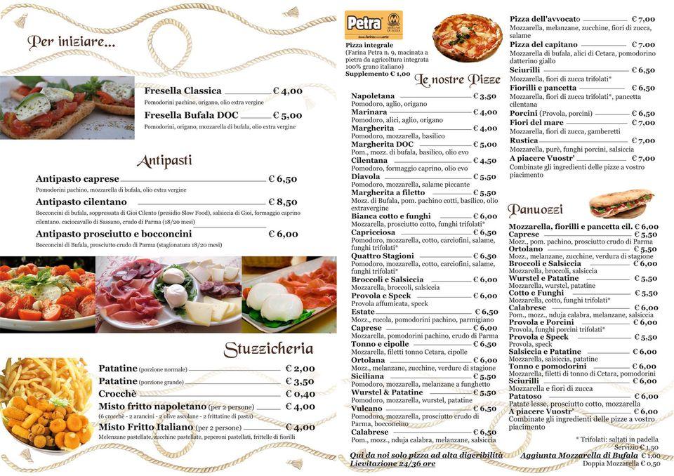 Menu da Pizzeria Il Galeone, Agropoli