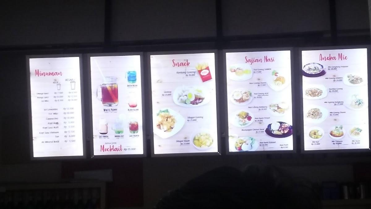 Menu at SAIMEN restaurant, Palembang