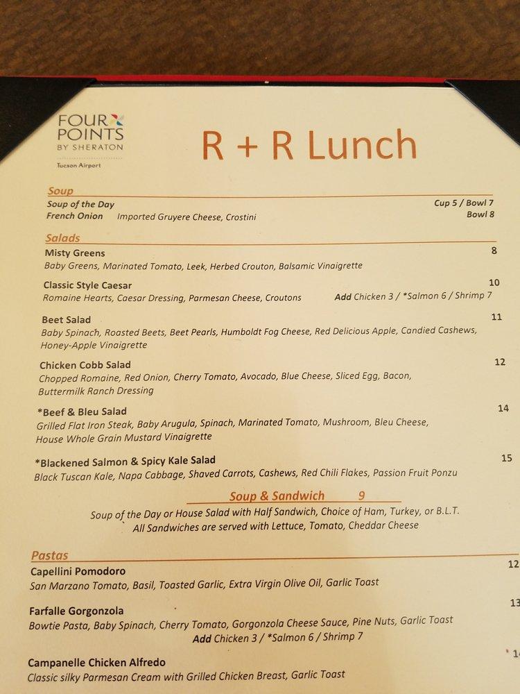 Menu at SOL restaurant, Tucson