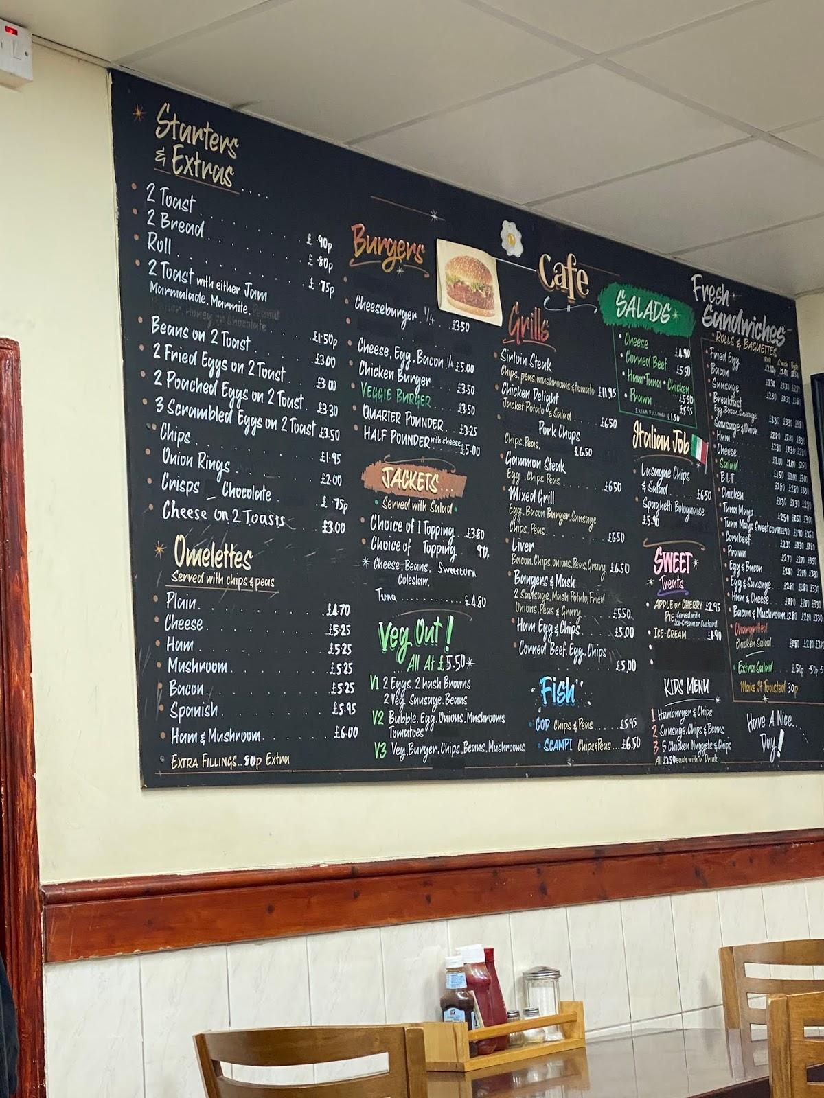 Menu at Sunshine Cafe, New Malden, 244 Kingston Rd