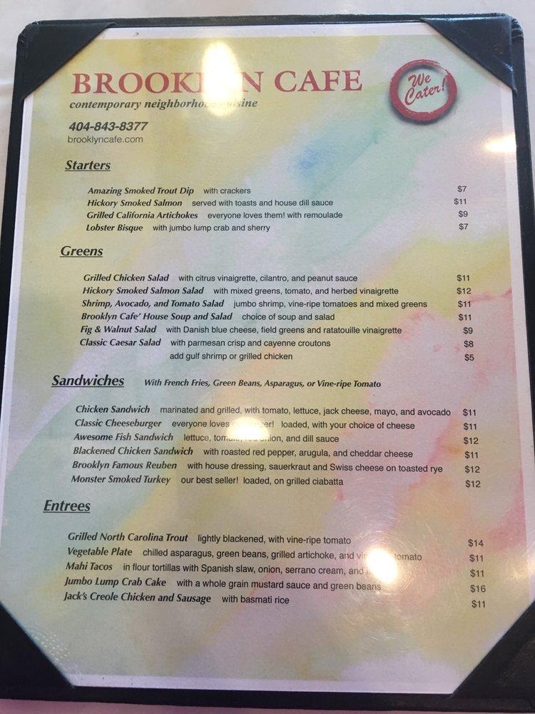 Menu at Brooklyn Cafe, Atlanta, 220 Sandy Springs Cir