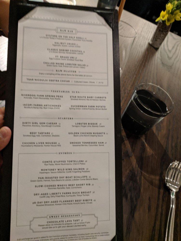 Menu at The Vault Garden pub & bar, San Francisco