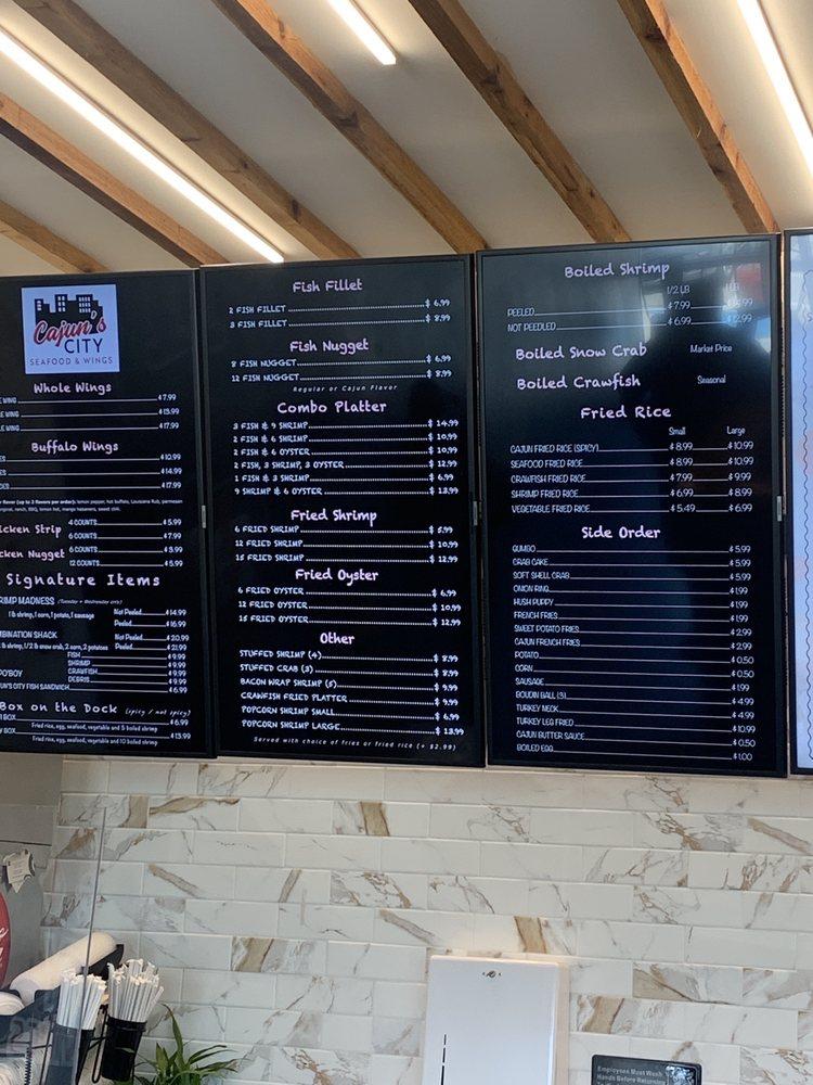 Menu at Cajun's City Seafood & Wings restaurant, Houston