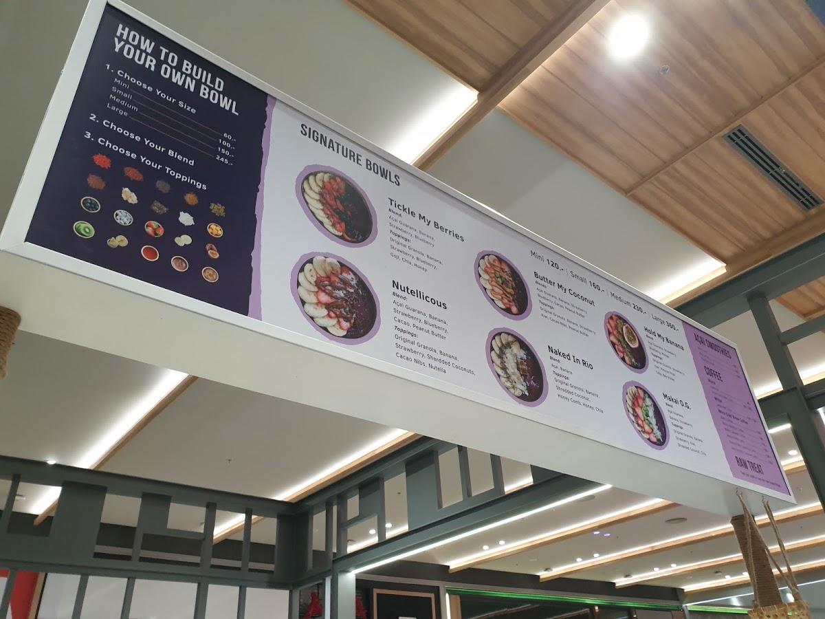 Menu at MAKAI cafe, Bangkok