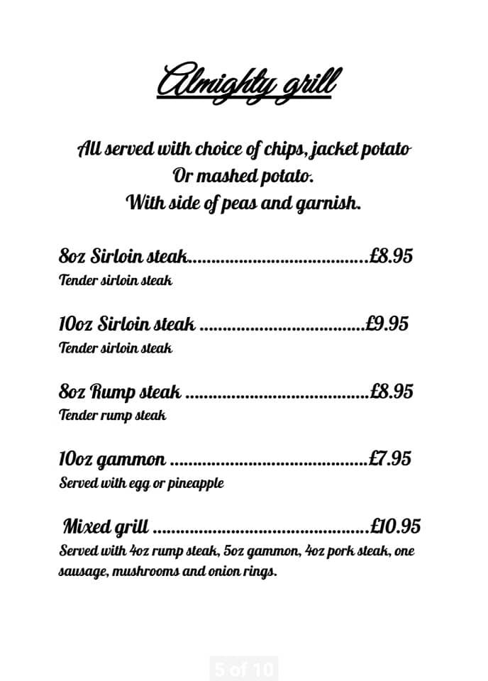 Menu at The Colliers Arms Porth pub & bar, Porth