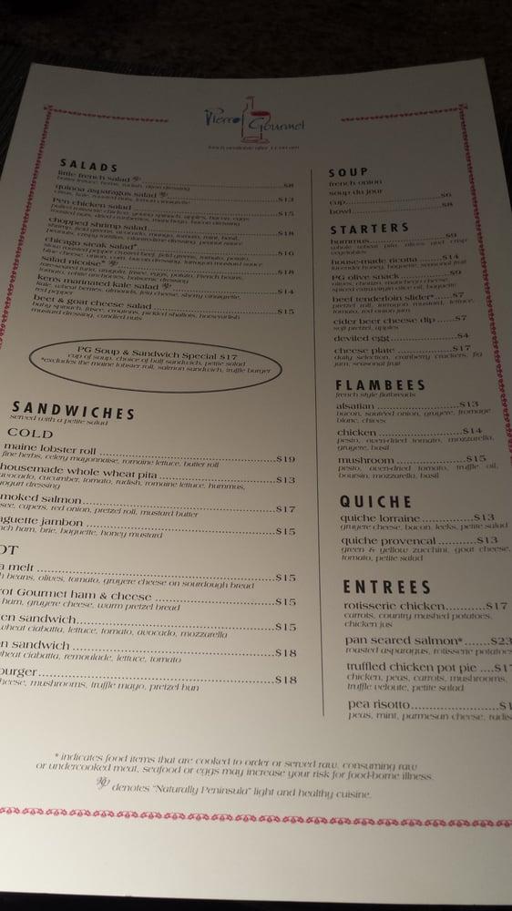 Menu at Pierrot Gourmet desserts, Chicago