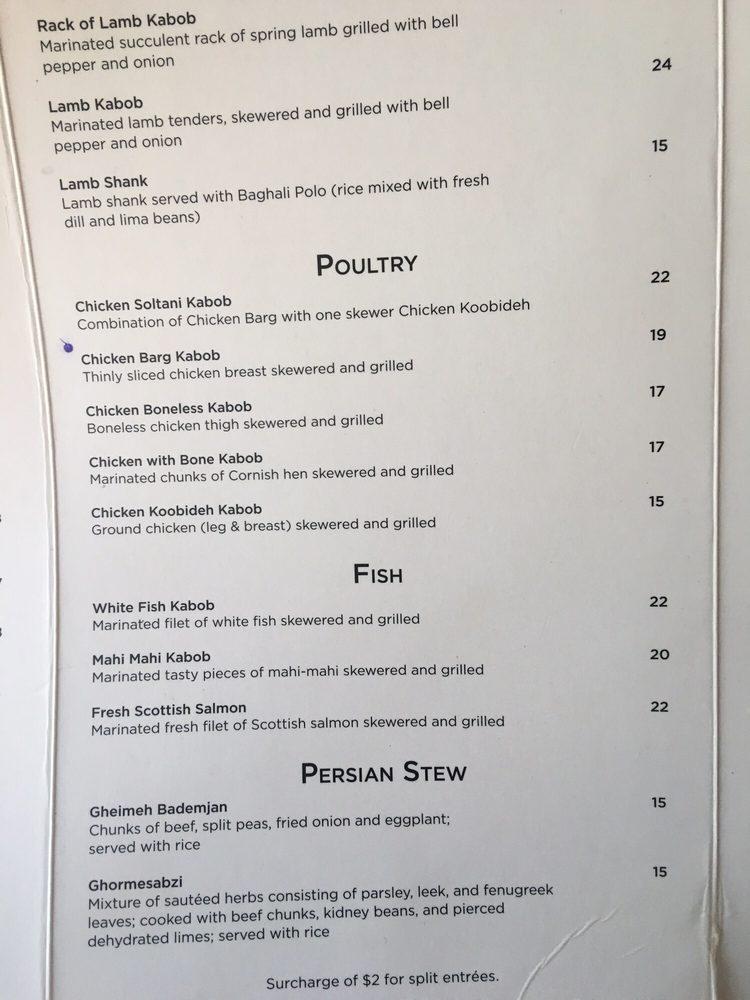 Menu at Raffi's Place restaurant, Glendale