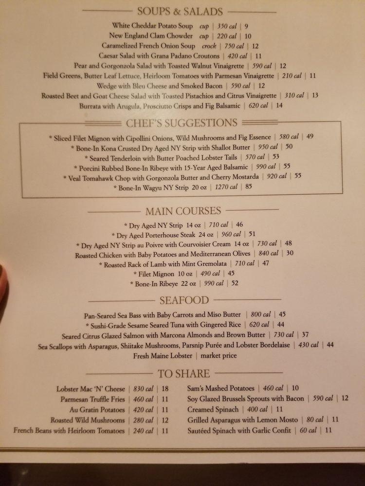 Menu at The Capital Grille pub & bar, Cincinnati