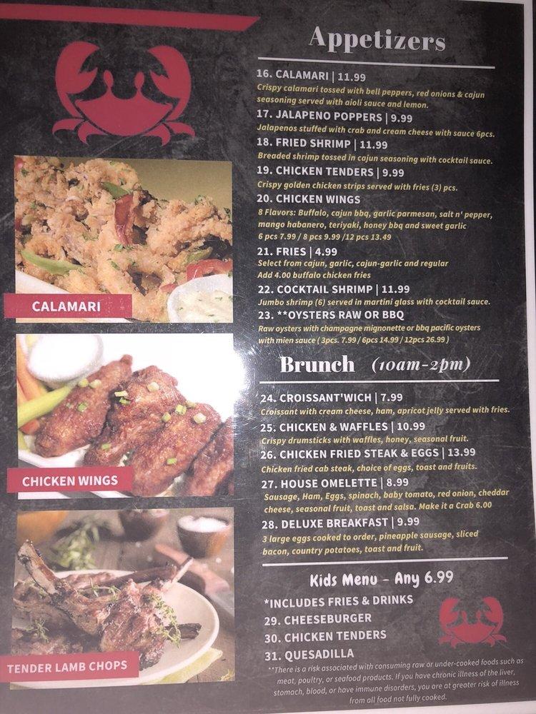 Menu at Chasons Crab Stadium pub & bar, Elk Grove