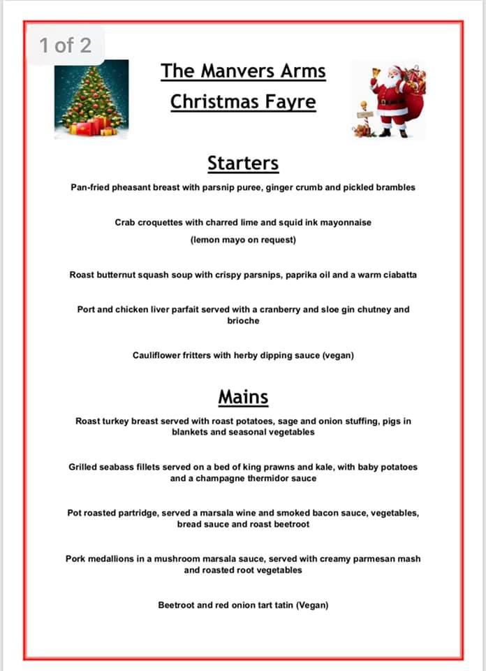 Menu at The Manvers Arms pub & bar, Mexborough, Harlington Rd