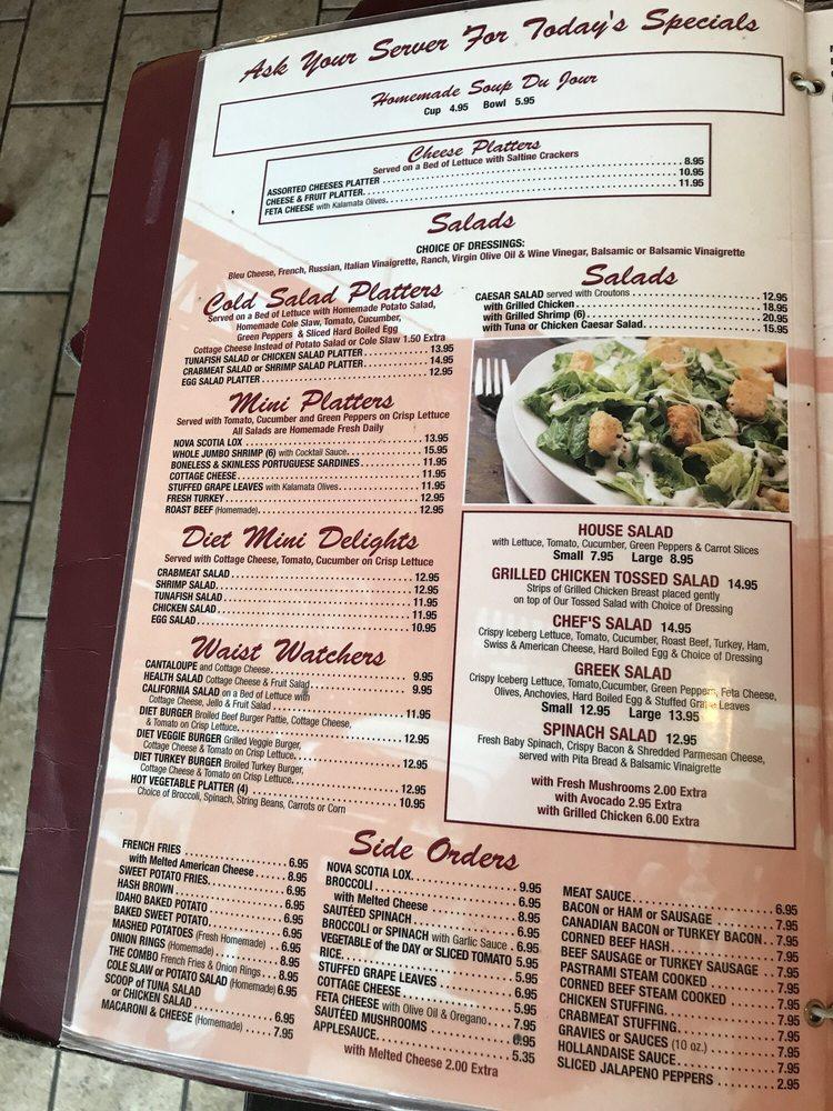 Menu at Waverly Diner restaurant, New York City