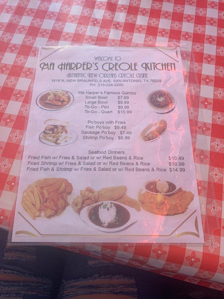 Menu at Ma Harper's Creole Kitchen desserts, San Antonio