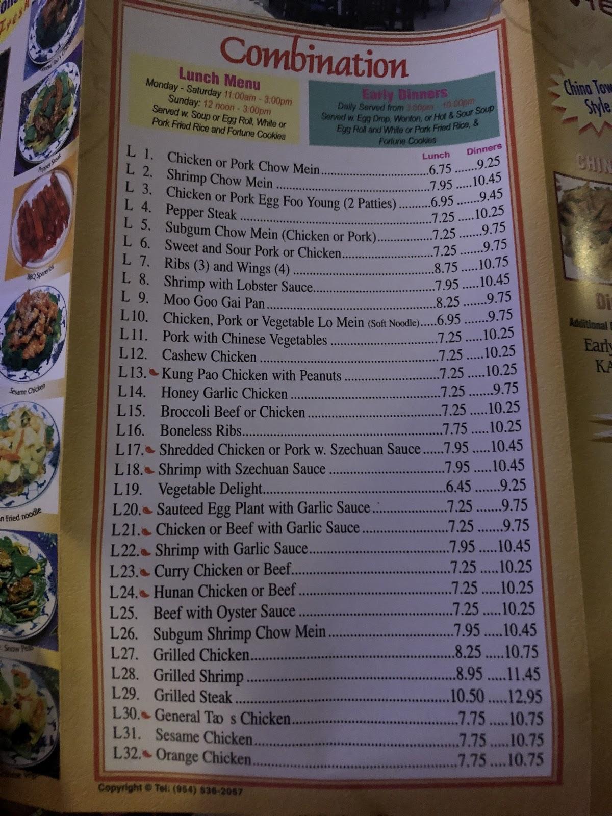 Menu at Dragon City BBQ, Hollywood