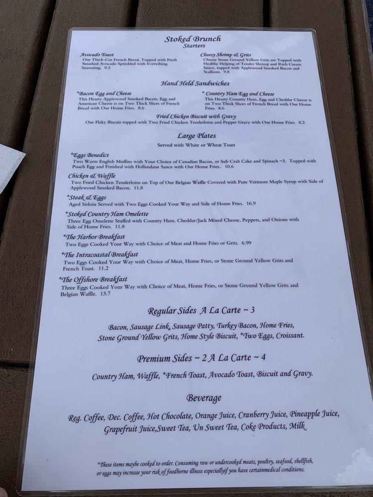 Menu at Stoked Restaurant, Carolina Beach