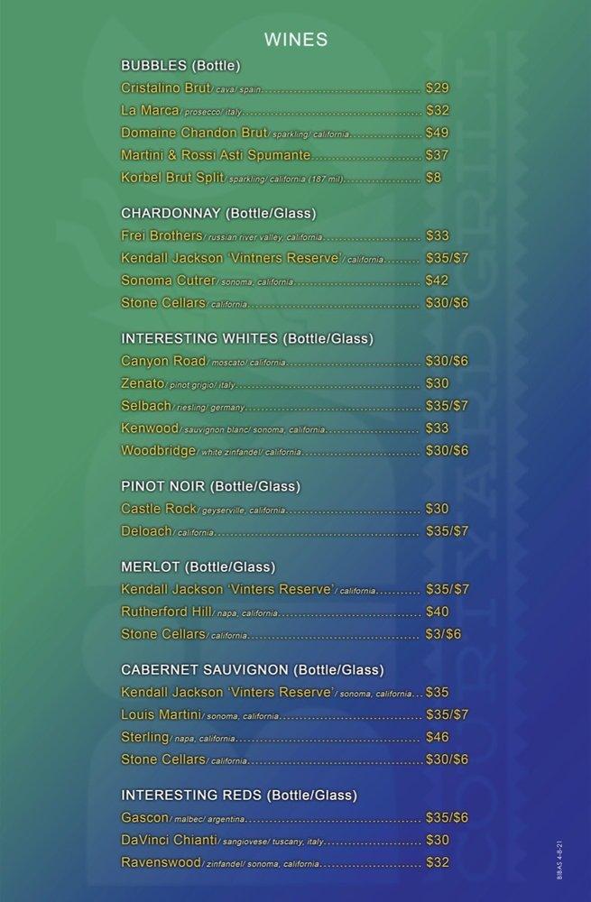 Menu at Bibas Courtyard Grill restaurant, Honolulu