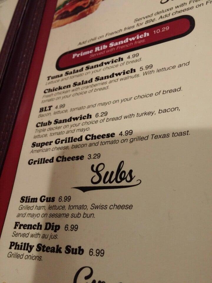 Menu at Gus & Us Grill restaurant, Allen Park