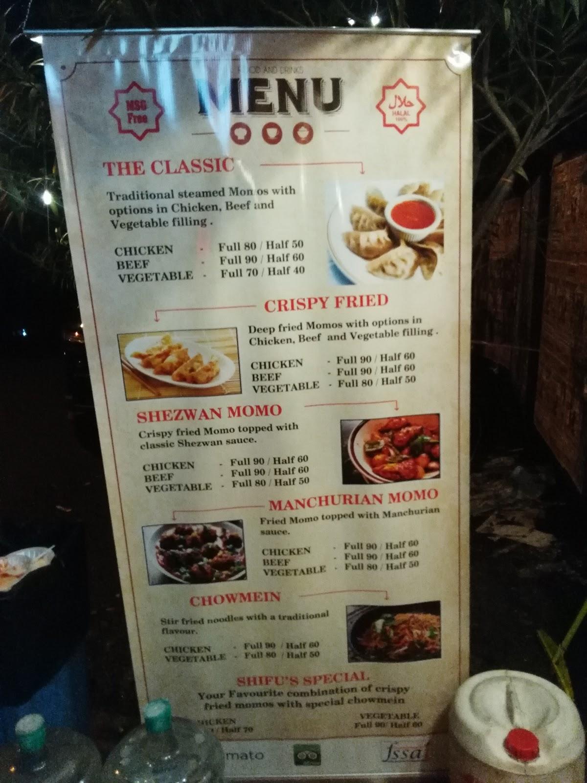 Menu at Shifu Momos, Ernakulam, GCDA Shopping Complex