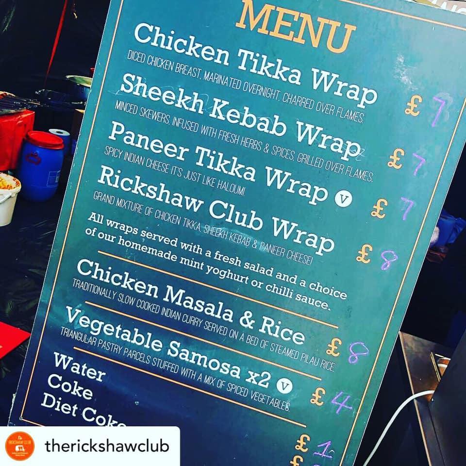 Menu at The Rickshaw Club, London