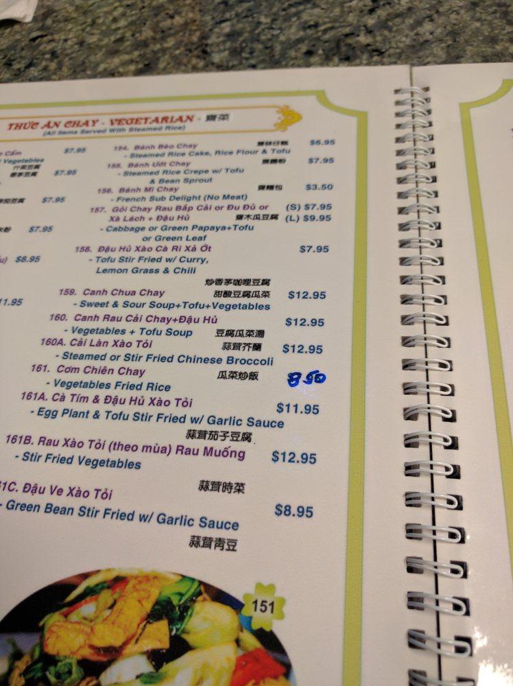 Menu at Anh Hong Restaurant, Orlando