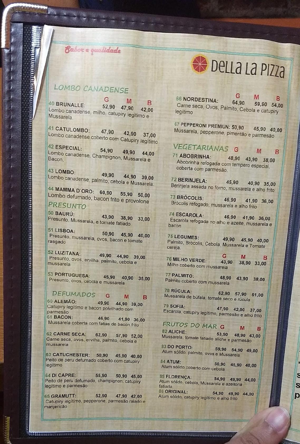 Menu em Della la Pizza restaurante, São Paulo, R. Tiquatira