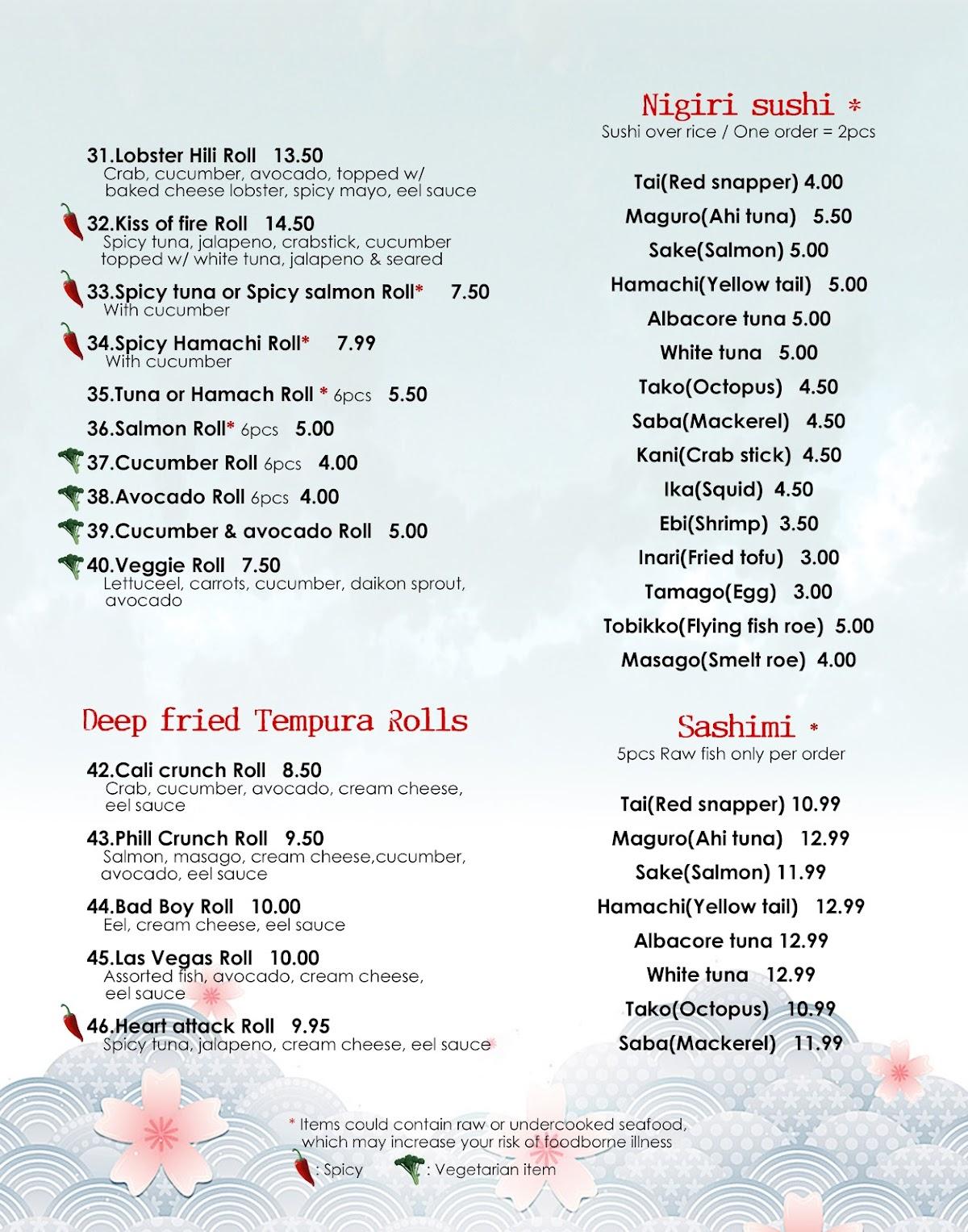Menu at Oshio Teriyaki & Sushi restaurant, Enumclaw, 730 Griffin Ave