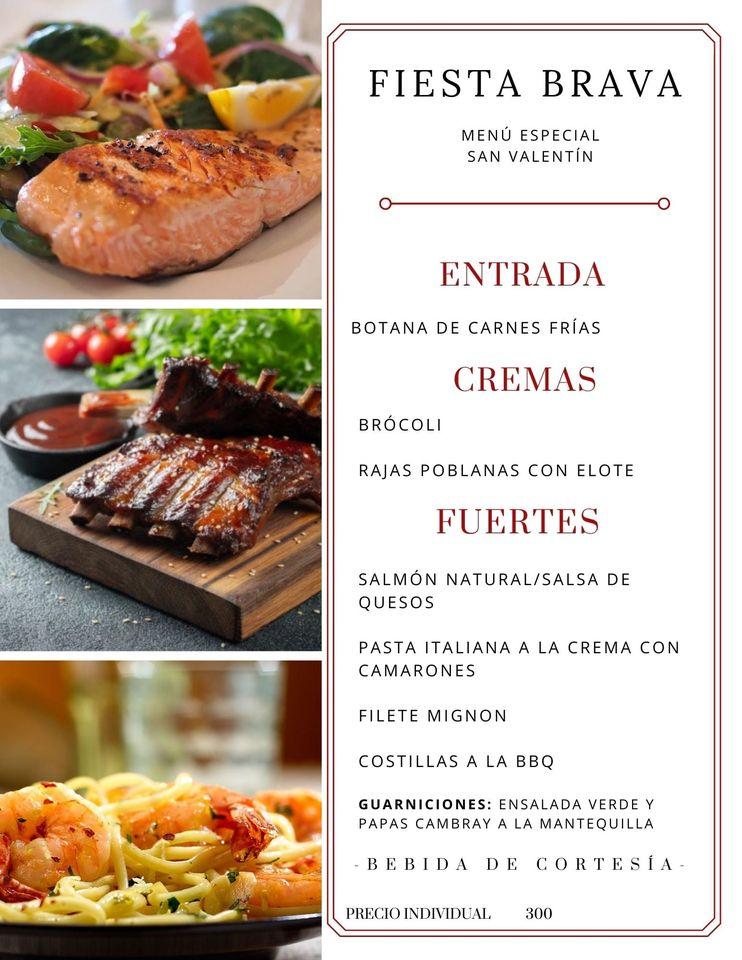 Menu at Fiesta Brava restaurant, Paraíso, Melchor Ocampo