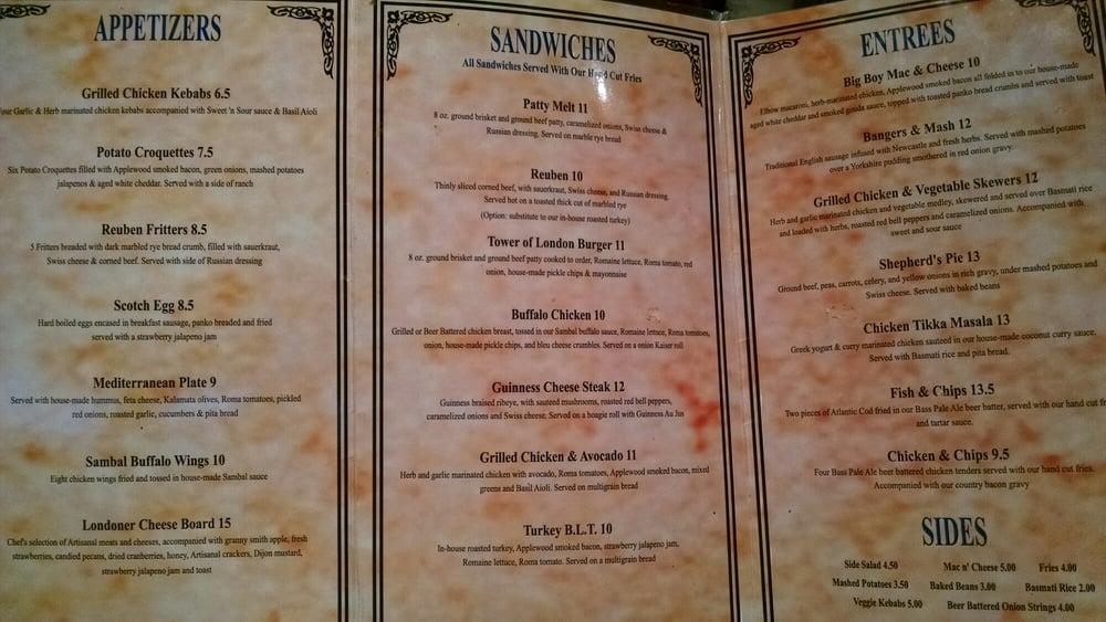 Menu at The Roundabout - Rockwall pub & bar, Rockwall