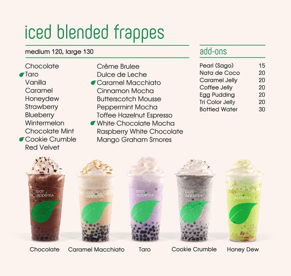Menu at Bon Appetea - Monumento cafe, Caloocan