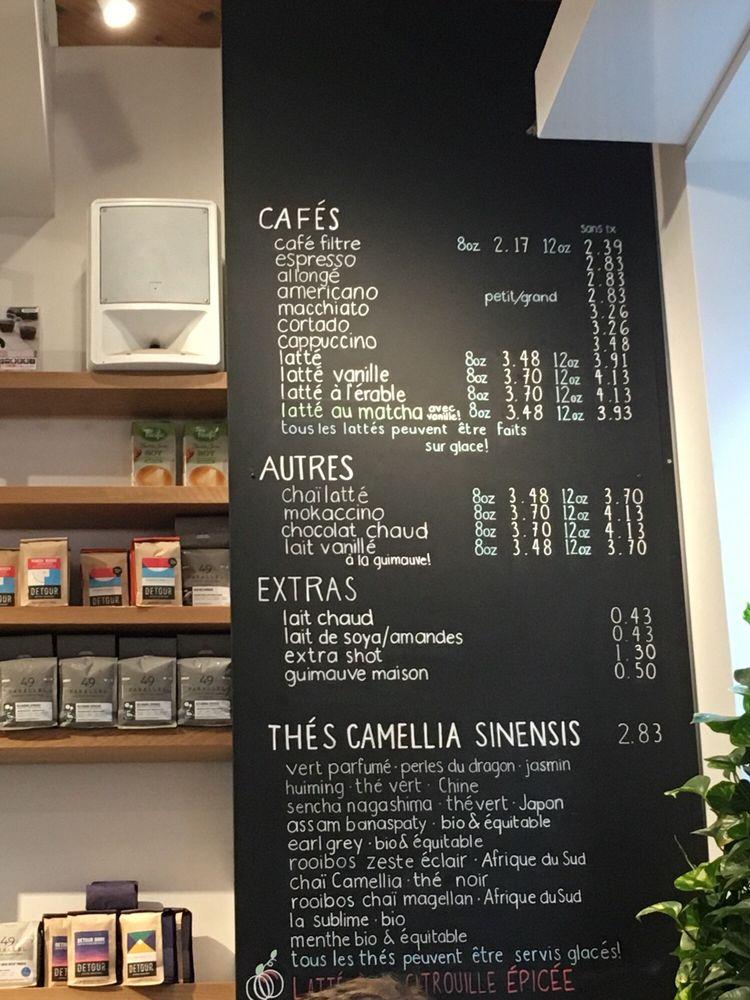Menu at MELK Café Stanley, Montréal, Stanley St