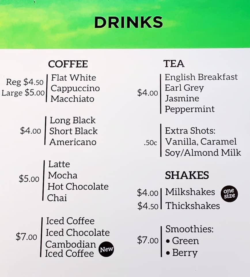 Menu at TE RAPA CAFE & BAKERY, Hamilton
