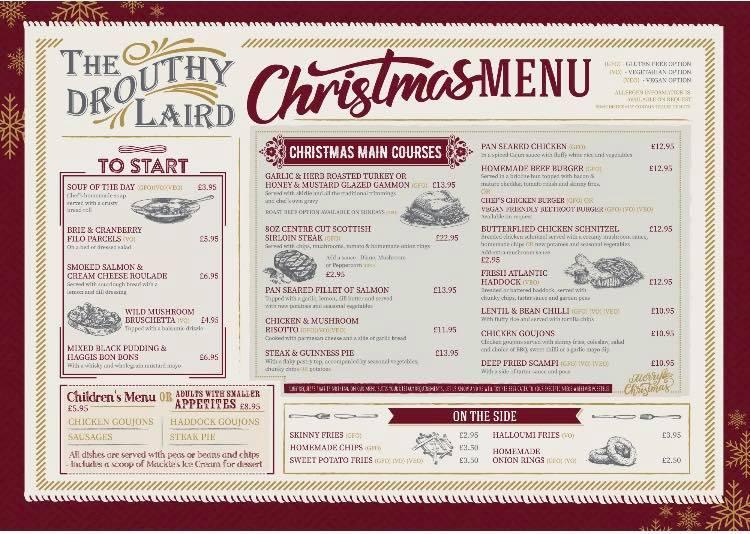 Menu at The Drouthy Laird pub & bar, Inverurie