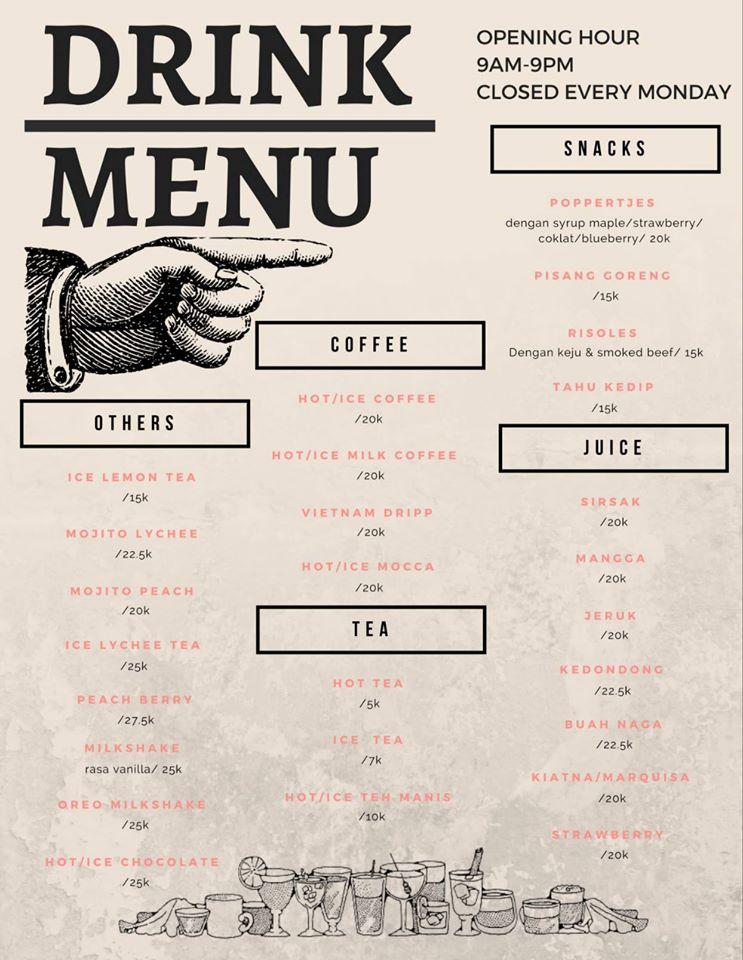 Menu at Cafe La Petite Corner, Bandung