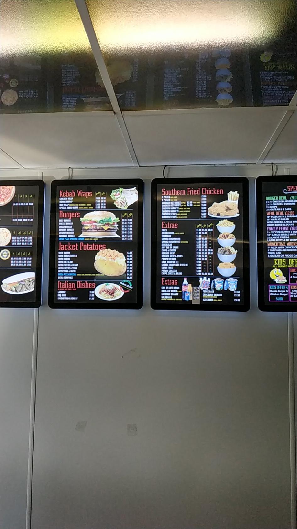 Menu at Eatza Pizza fast food, Liverpool