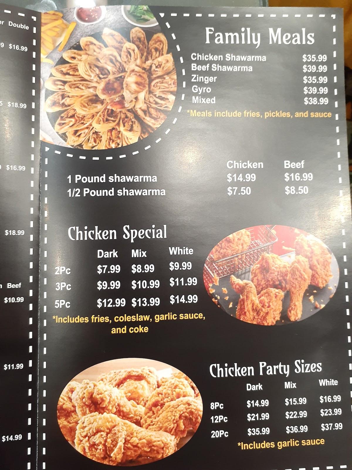 Menu at Shawarma Factory restaurant, Richardson