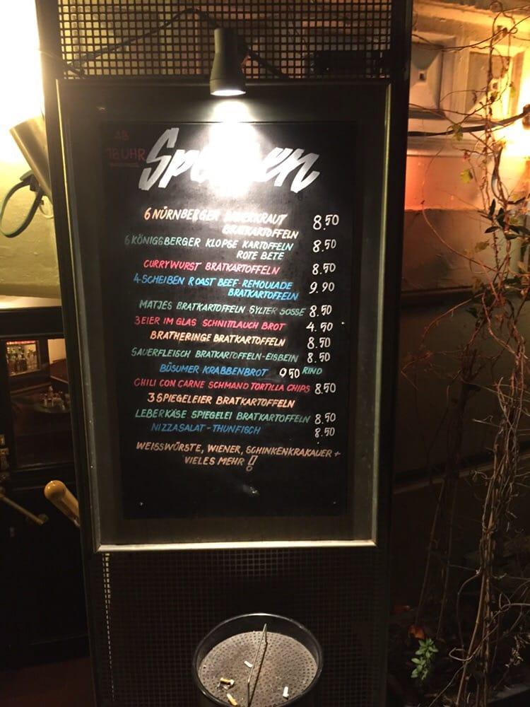 Menu at Dieze cafe, Hamburg