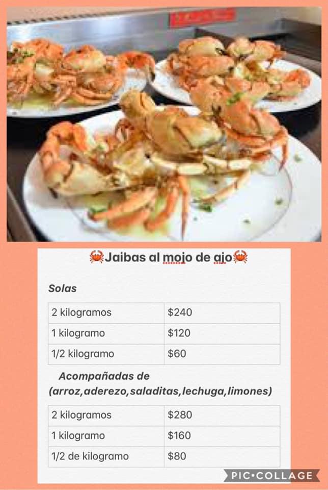 Menu at Mariscos y pescados Bahias del Ángel restaurant, San Dionisio ...