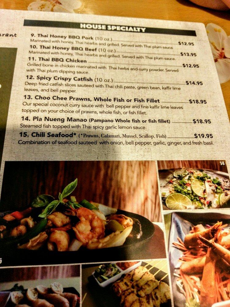 Menu at Thai Grata Restaurant, San Jose