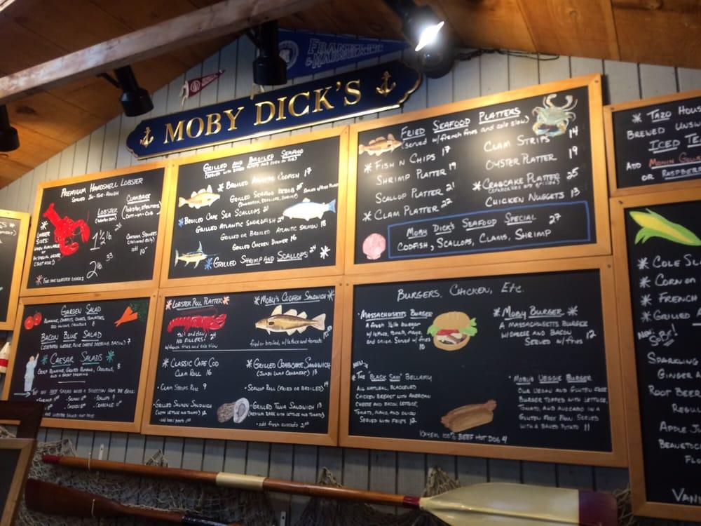 Menu at Moby Dick's Restaurant, Wellfleet
