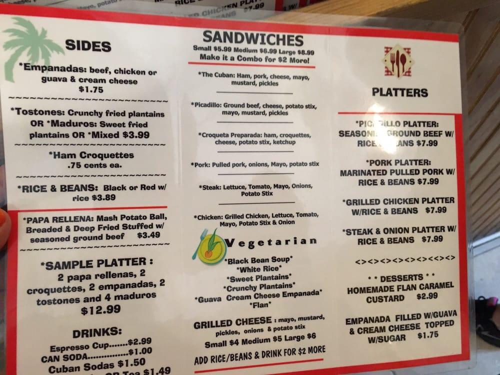 Menu at Aroma Cafe Cuban Food and Sandwiches, Maryville, E Broadway Ave