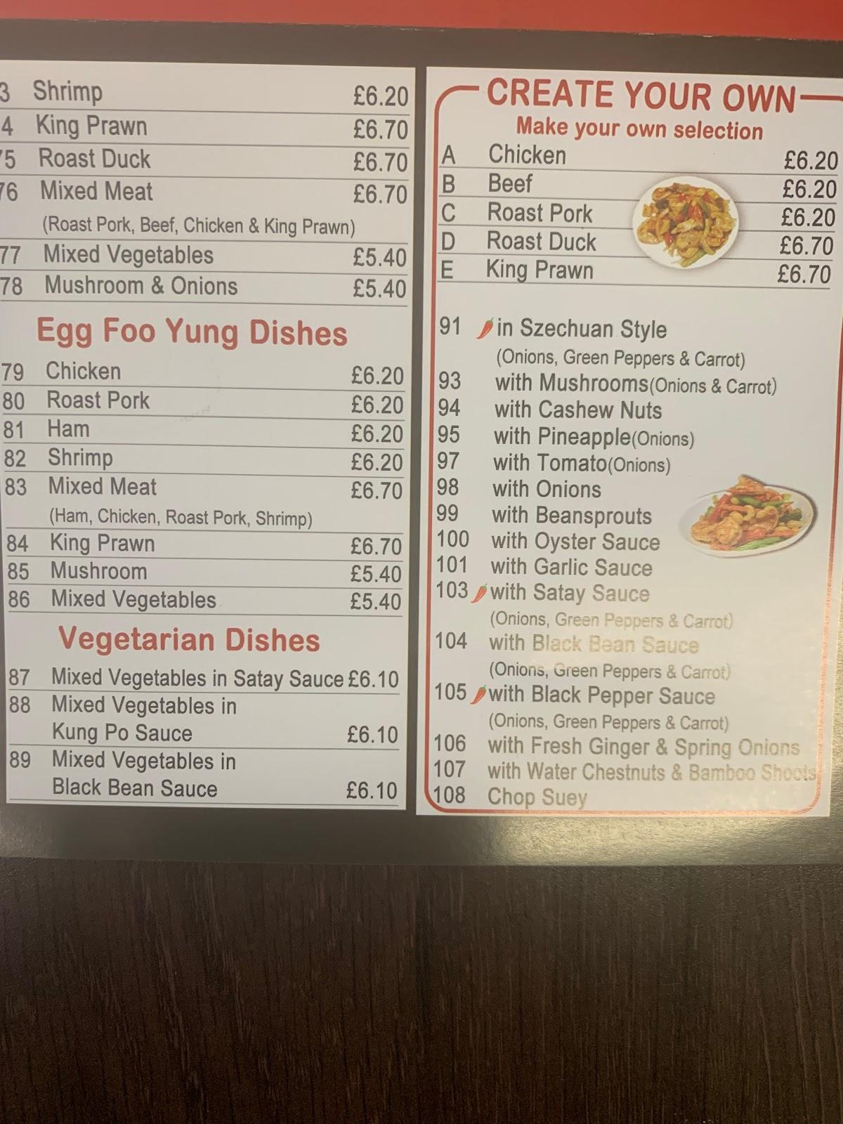 Menu at China Chef restaurant, Lochgelly
