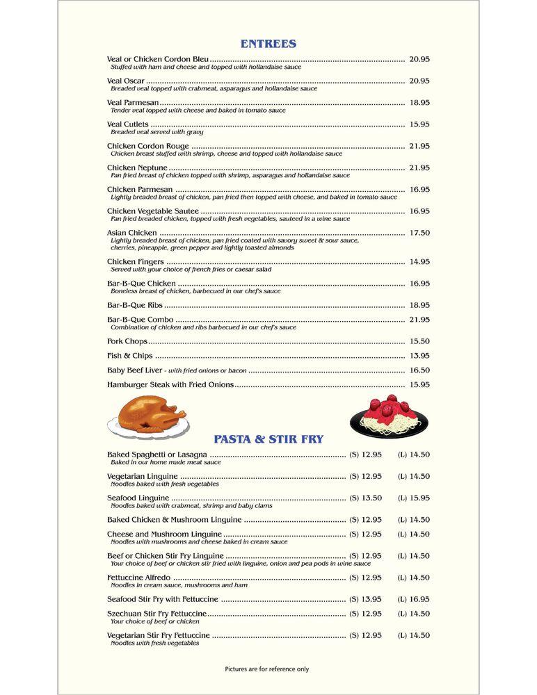 Menu at Peace Garden restaurant, Peace River