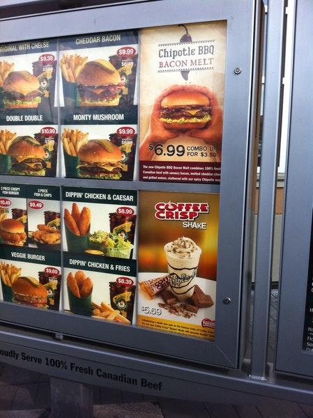 Menu at Triple O's restaurant, Coquitlam, United Blvd #100