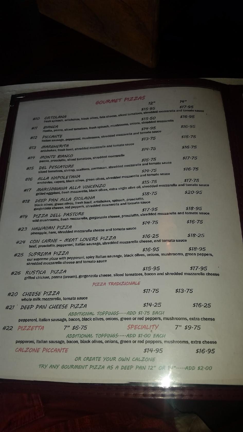Menu at Ciao Bella Pizza/ Bella Blue Bar, Niceville