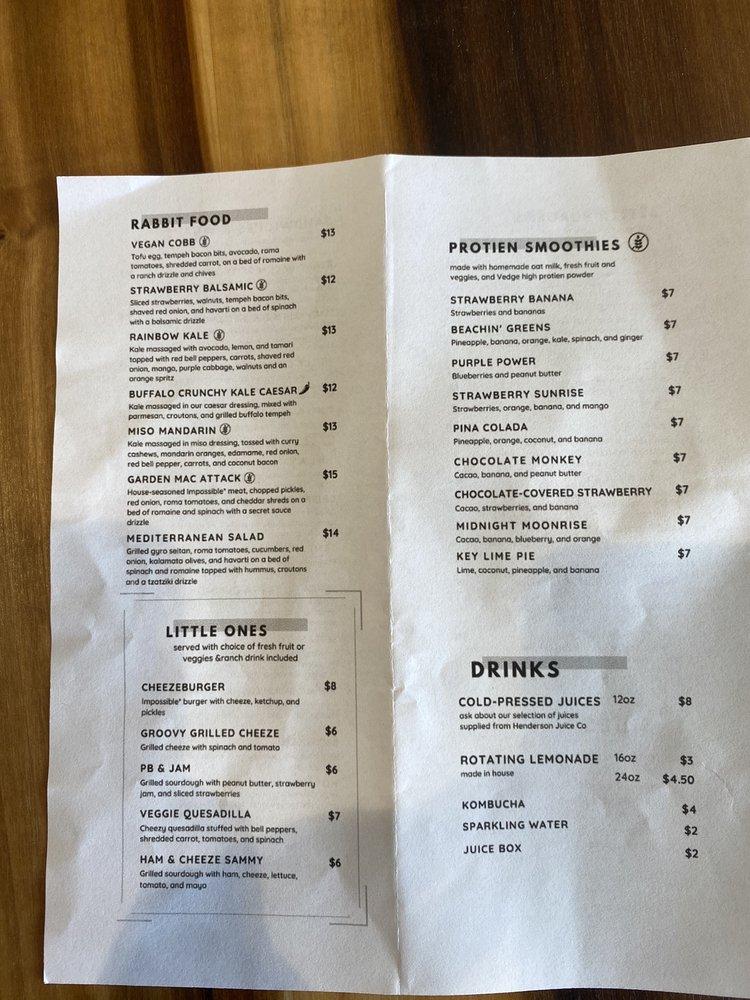 Menu at Flourish Plant-Based Eatery pub & bar, Evansville