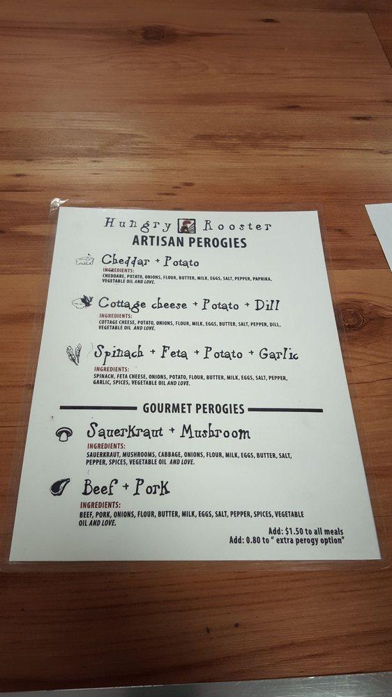 Menu at Hungry Rooster restaurant, Nanaimo