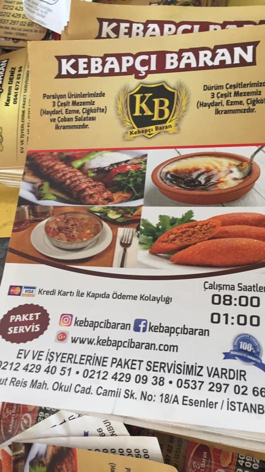 Carta de Kebapci baran, Estambul, Cami Sk. No:18